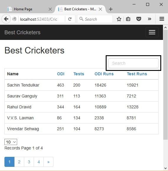 Paging, Sorting, And Filtering With Partial View In ASP.NET MVC 5